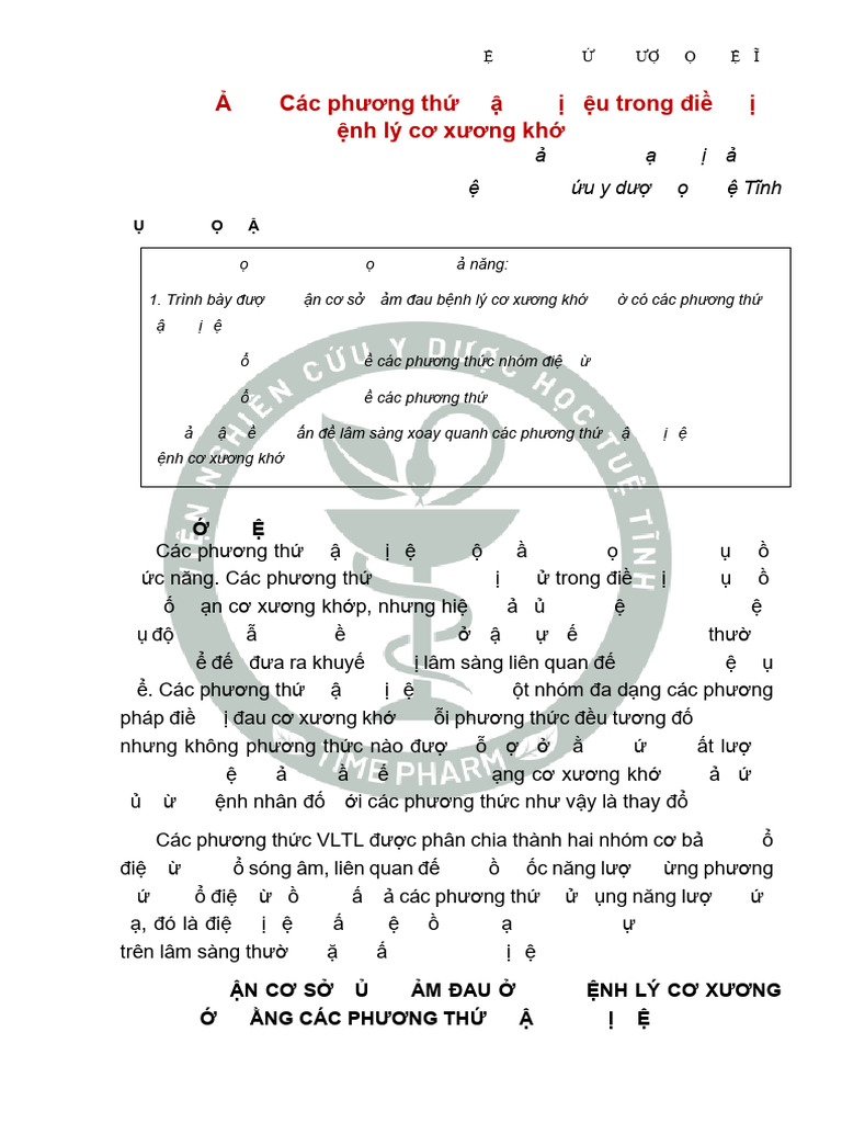 Tailieu.Các phương thức vật lý trị liệu trong điều trị bệnh lý cơ xương khớp - Phạm Thị Hải Vân ...