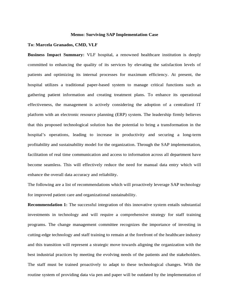 Copy 8 MEMO ISMP Week 9 - Revised | PDF | Enterprise Resource Planning ...