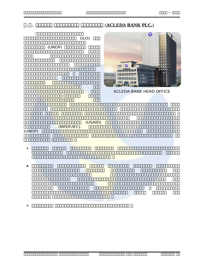 Economic Assignment 6 (2.3 Acleda Bank) | PDF