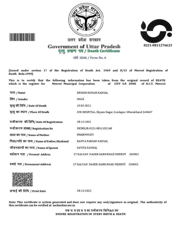 Death Certificate | PDF