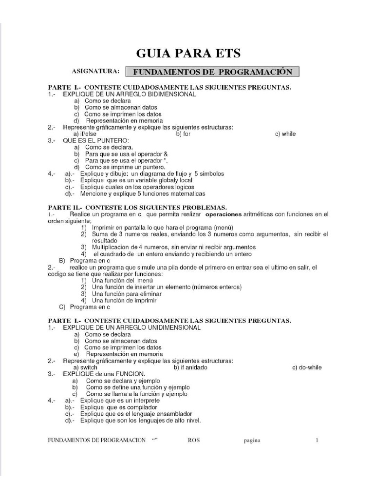 Guia Fundamentos de Programacion | PDF