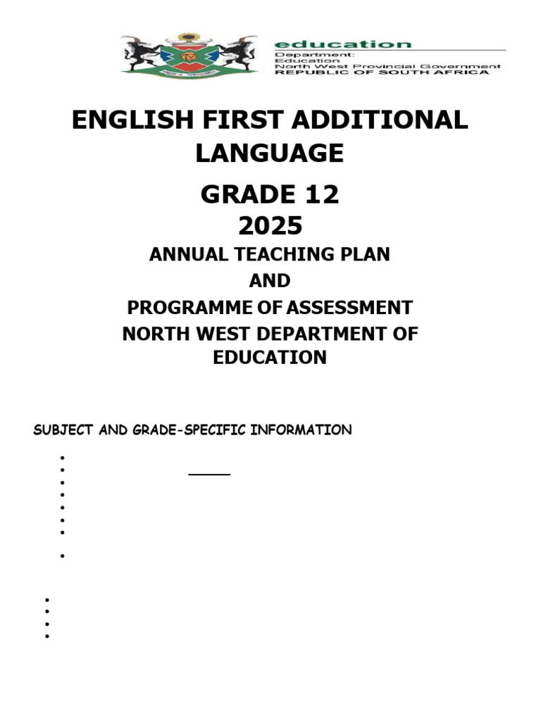 2025 English FAL Grade 12 ATP | PDF | Essays | Job Interview