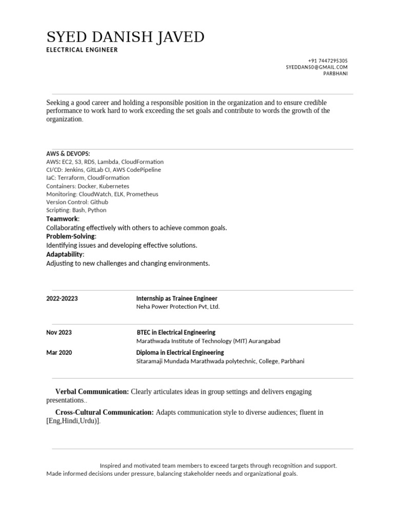 Resume Danish | PDF