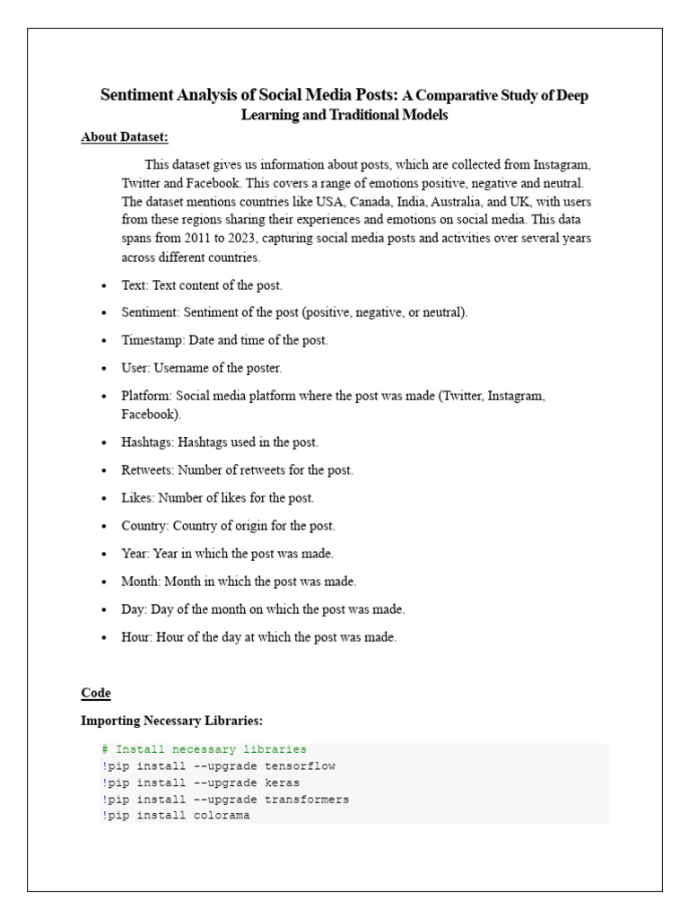 Social Media Sentimental Analysis 1 | PDF | Social Media | Popular ...