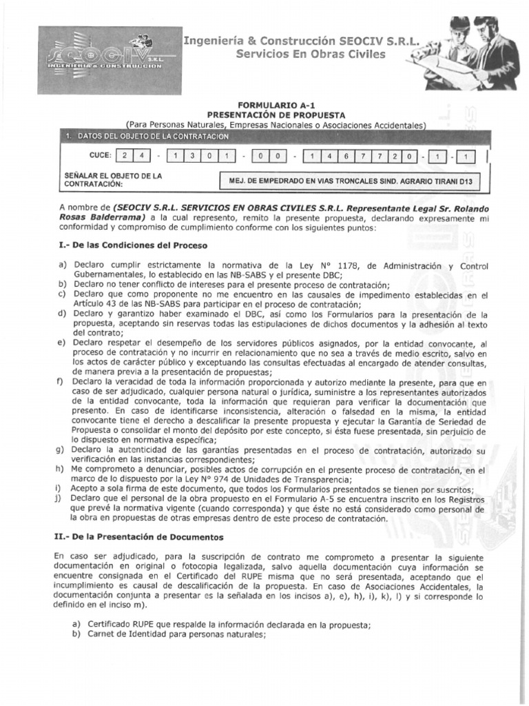 Formulario A-1 y A-2b | PDF