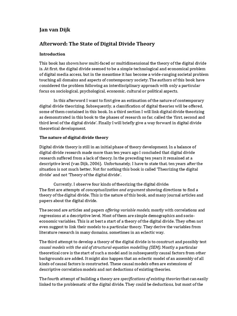 Understanding Digital Divide Theory | PDF | Structural Equation ...