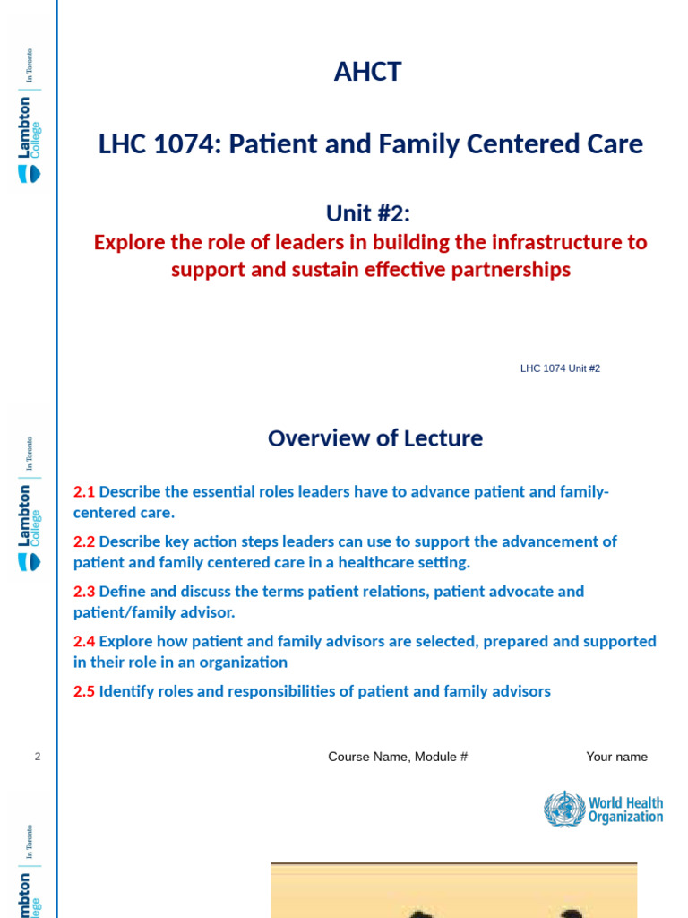 LHC-1074 Pfcc-Unit 2-Ed | PDF | Health Care | Patient