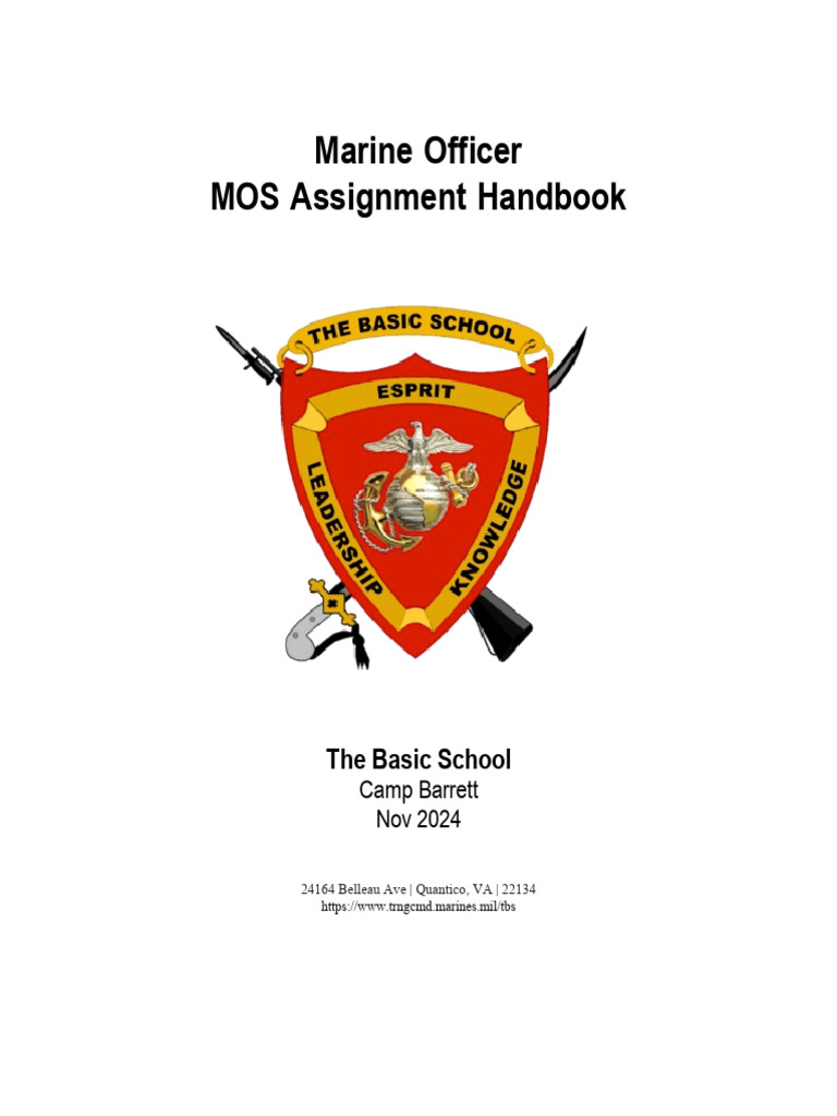 Marine Officer MOS Guide | PDF | Military | Military Organization