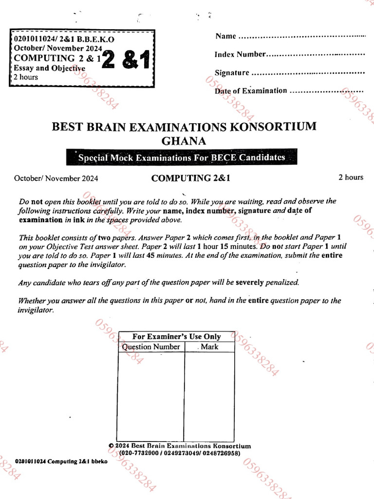 Best Brain Mock Computing (October, 2024) | PDF