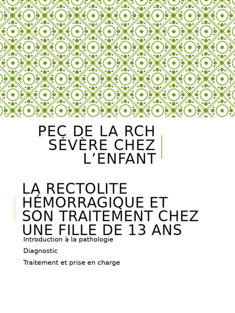 Prise en charge de la RCH chez l'enfant | PDF | Rectocolite ...