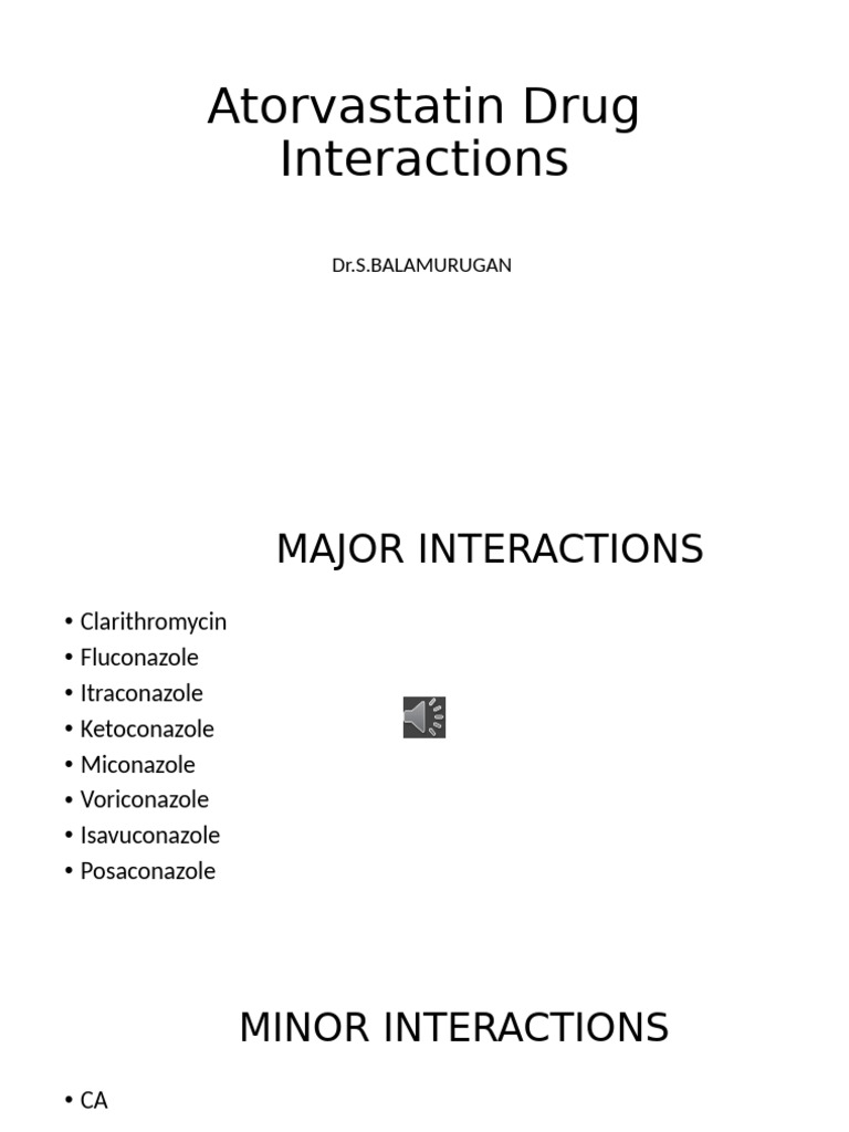 Atorvastatin Drug Interactions Guide | PDF