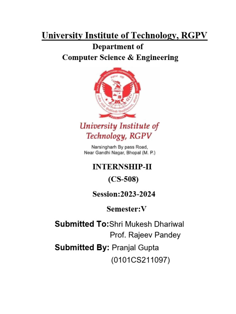 Pranjal Gupta Internship Report | PDF | Web Development | World Wide Web