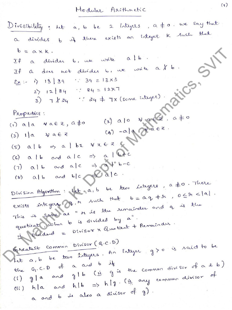 Module 4 - Modular Arithmetic 2 | PDF