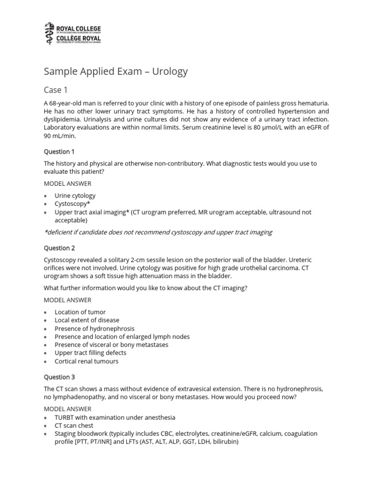 Urology Sample Osce Exam e | PDF | Medical Specialties | Clinical Medicine