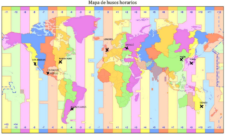 Mapa de Husos Horarios Globales | PDF