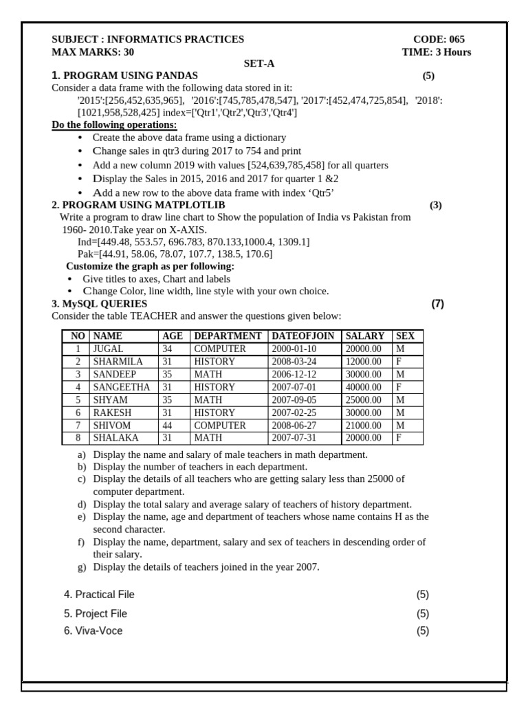SSCE PRACTICAL EXAMINATION Xii Ip 2024-25 | PDF | Computing