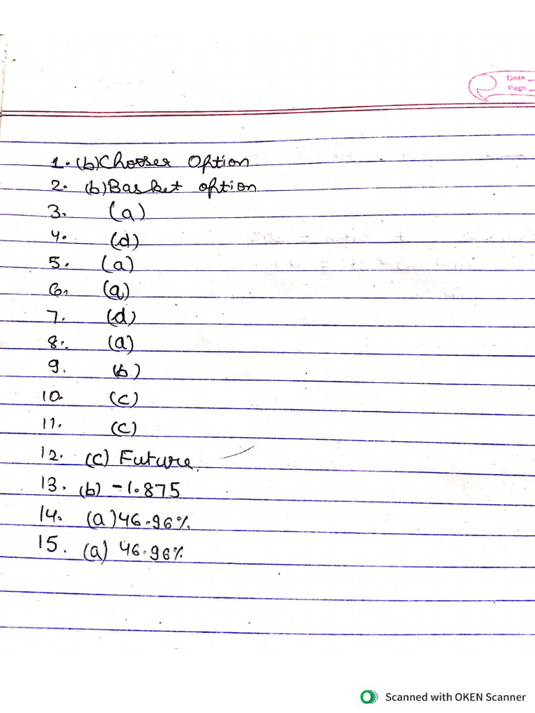 Afm Answer Test 1 | PDF