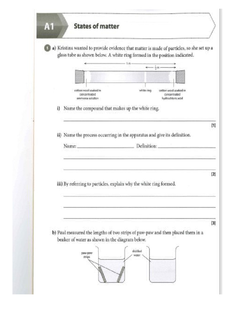 Homework Chemistry States of Matter | PDF