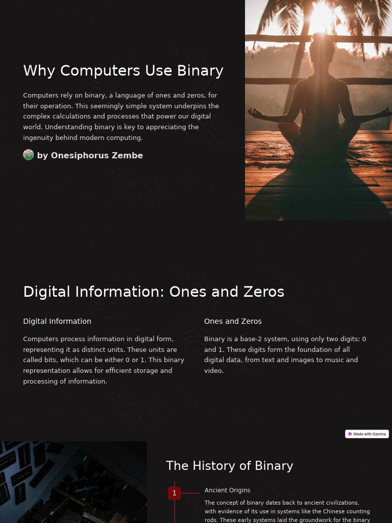Why Computers Use Binary | PDF | Bit | Multiplication Why Computers Use Binary | PDF | Bit | Multiplication
