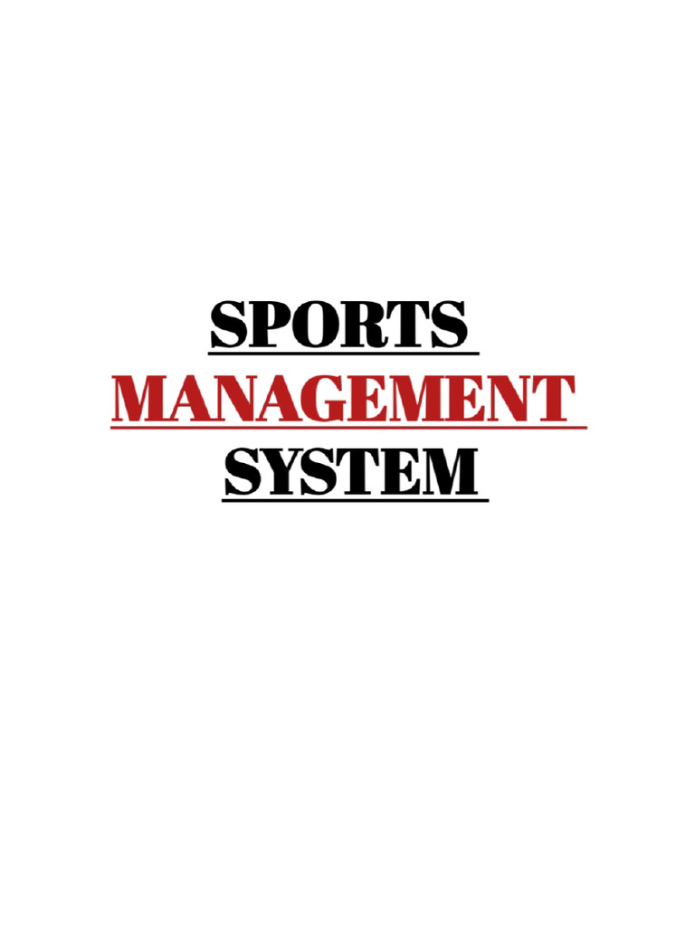 Sports Management System (IP CLASS XII) | PDF