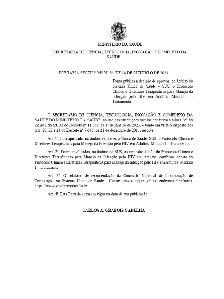 pcdt-manejo-da-infeccao-pelo-hiv-em-adultos-modulo-1 | PDF | HIV/AIDS ...