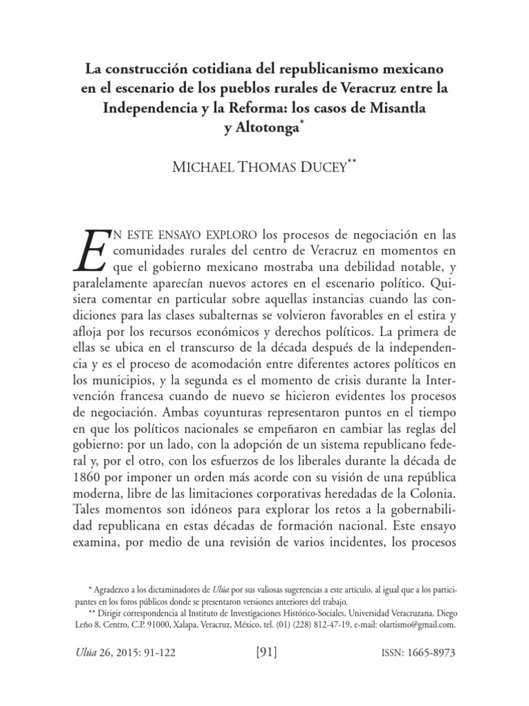Republicanismo en Veracruz: Negociaciones Rurales | PDF | Gobierno ...