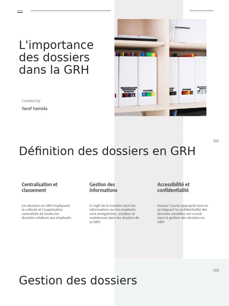 L'Importance Des Dossiers Dans La GRH | PDF | Sécurité des systèmes d'information | Sécurité
