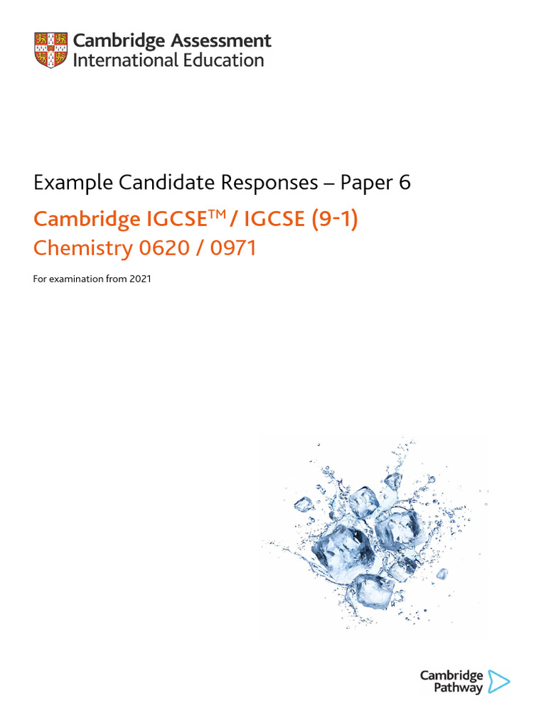 0620 Example Candidate Responses Paper 6 (For Examination From 2021 ...