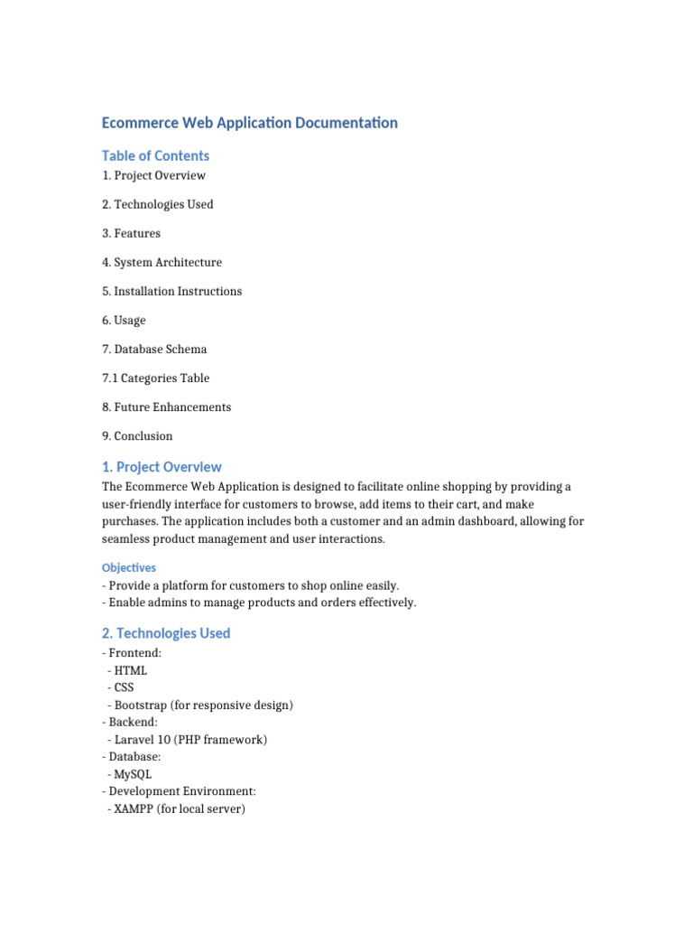 Updated_Ecommerce_Web_Application_Documentation | PDF | Databases | Model–View–Controller