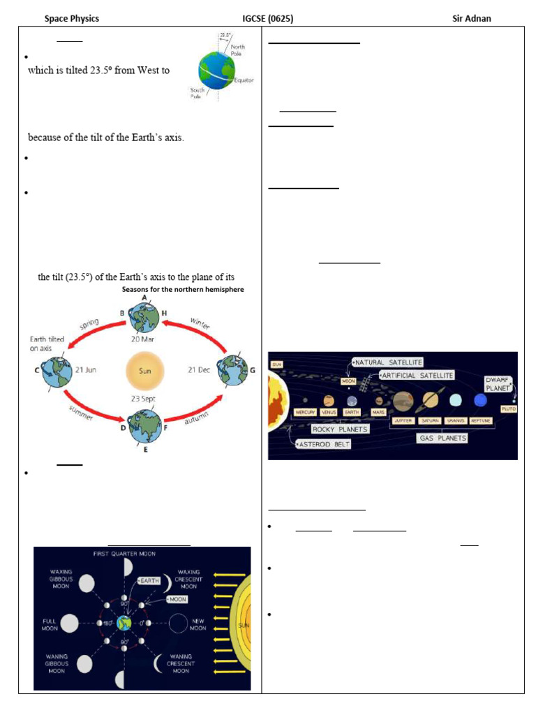 Space Physics Notes (Updated) | PDF | Stars | Solar System