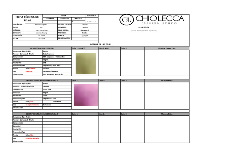 Ficha T-Cnica de Telas (2) - Ficha Tec. de Telas | PDF | Textiles | Ropa