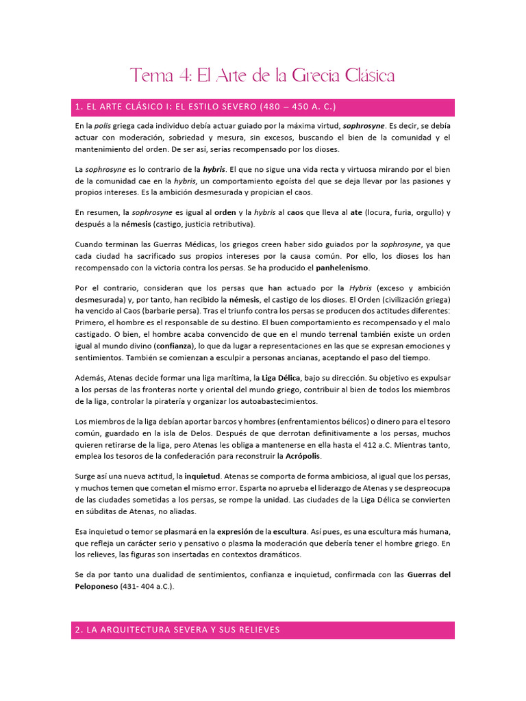 Arte Clásico Griego: Estilo Severo y Evolución | PDF | Atenea