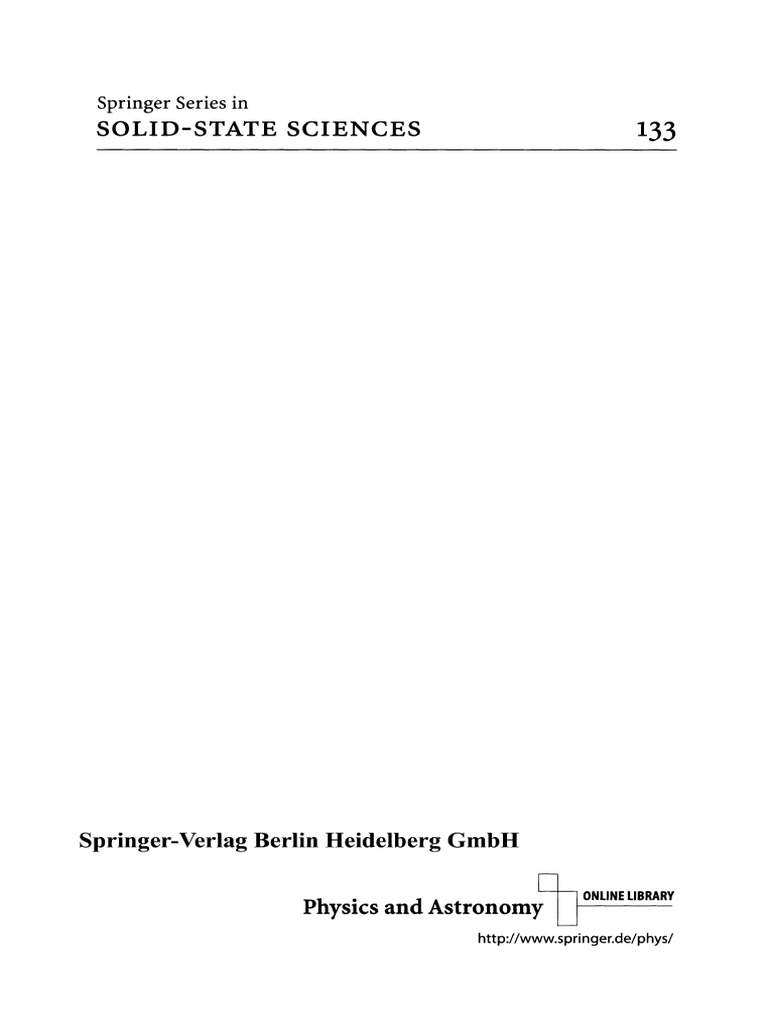 Solid-State Sciences: Springer Series in | PDF | Electron | Electrical ...