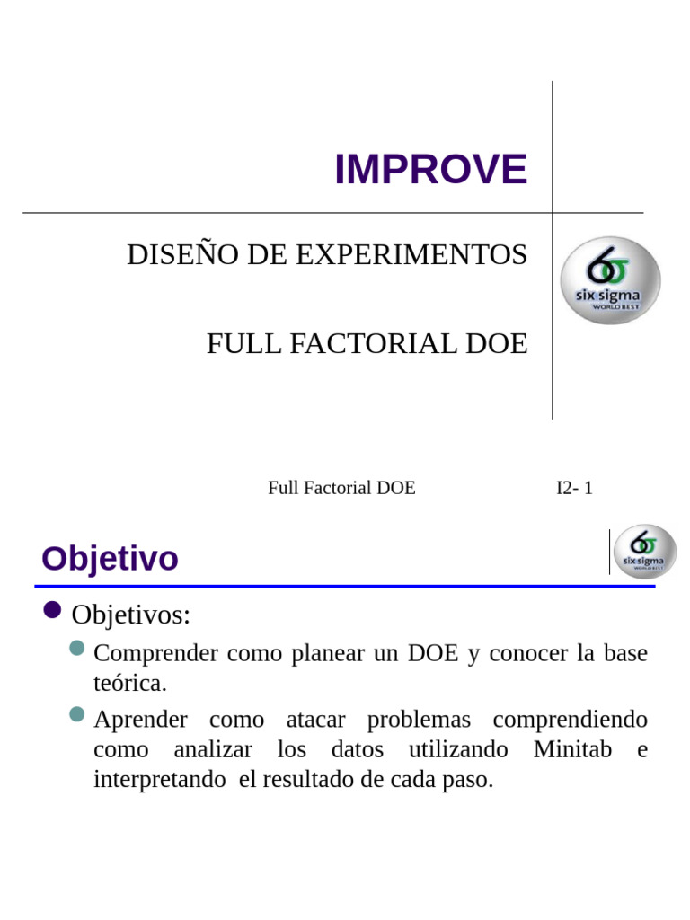 Diseño de Experimentos Factoriales Completo | PDF | Experimentar ...
