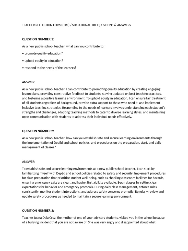 Teacher Reflection Form for New Educators | PDF | Teachers | Learning