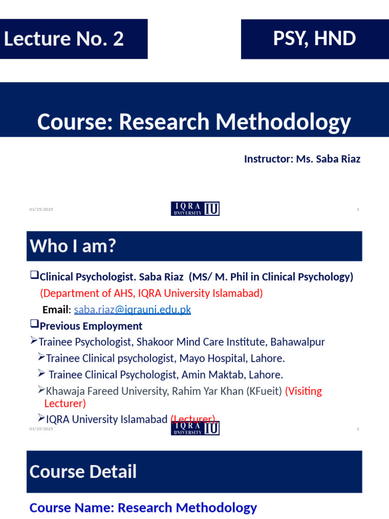 Research Methodology. Lecture 2 | PDF | Methodology | Qualitative Research