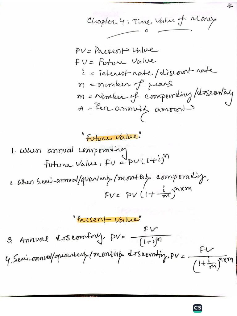 Chapter 04 TVM Formula | PDF