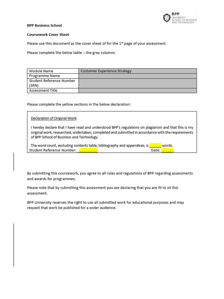 EE APPROVED - Customer Experience Strategy Summative Assessment CW10 ...