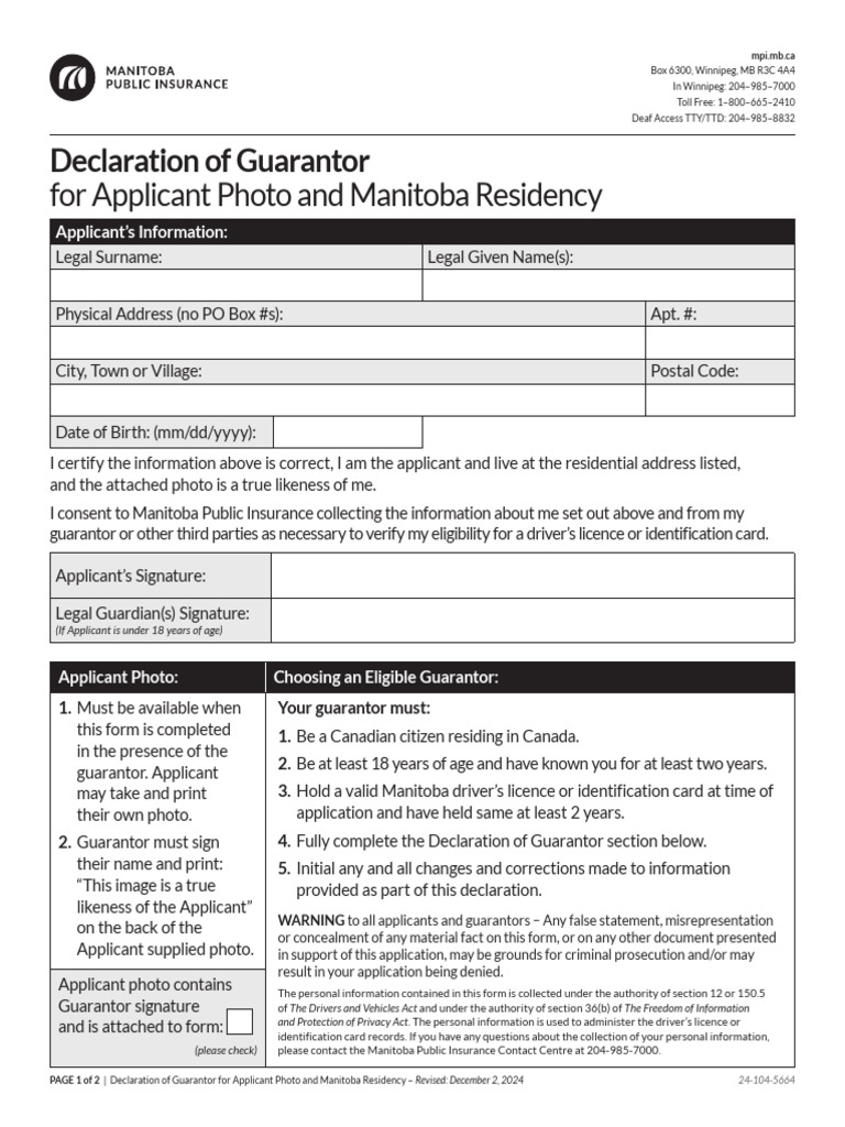 Guarantor Declaration | PDF | Identity Document | Driver's License