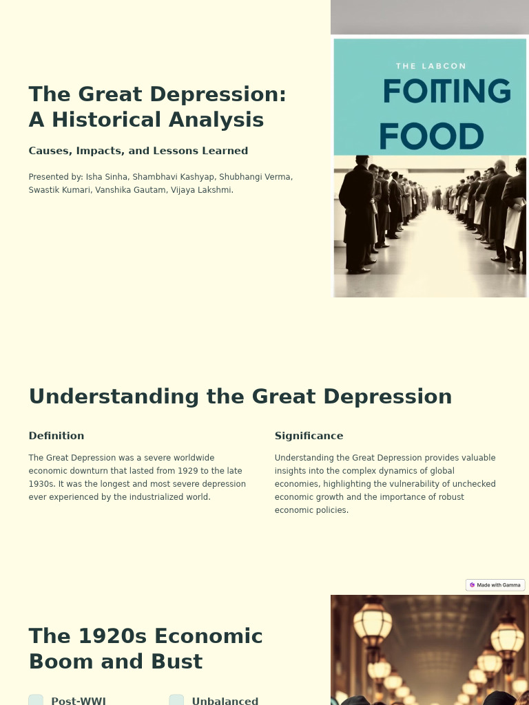 The Great Depression A Historical Analysis - PPTX 123 | PDF | Great ...