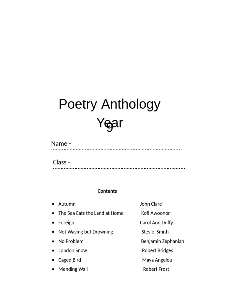Poetry Anthology: Autumn & More | PDF | Ellipsis