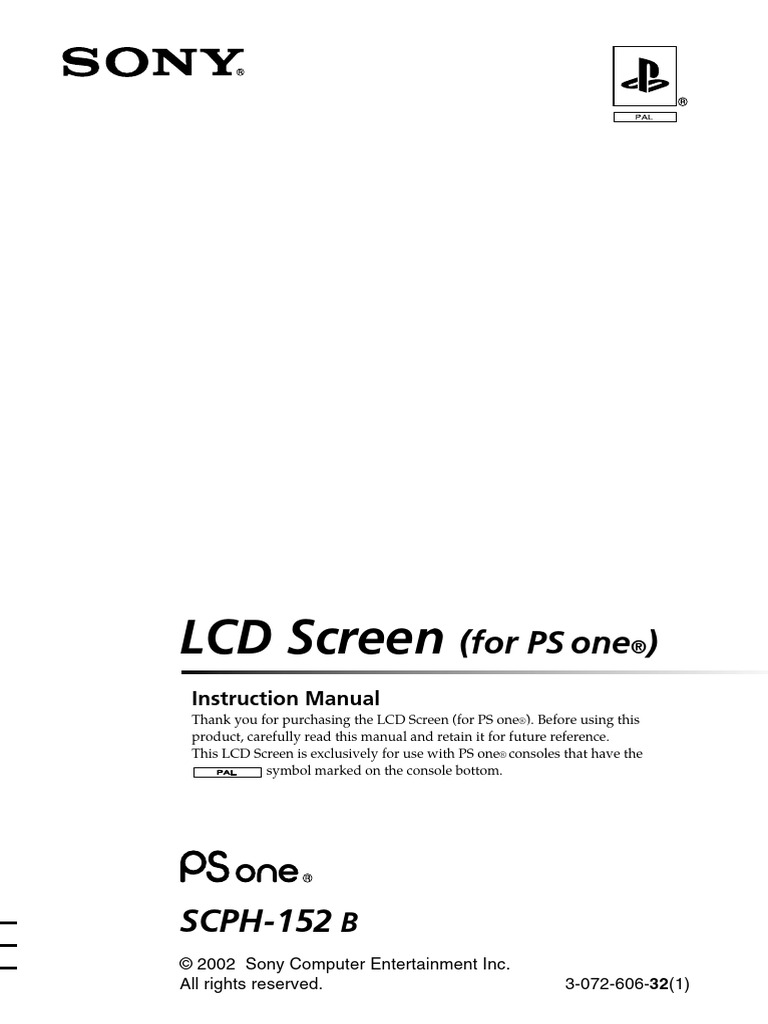 Instrukcja PSone SCPH-152 | PDF | Headphones | Play Station