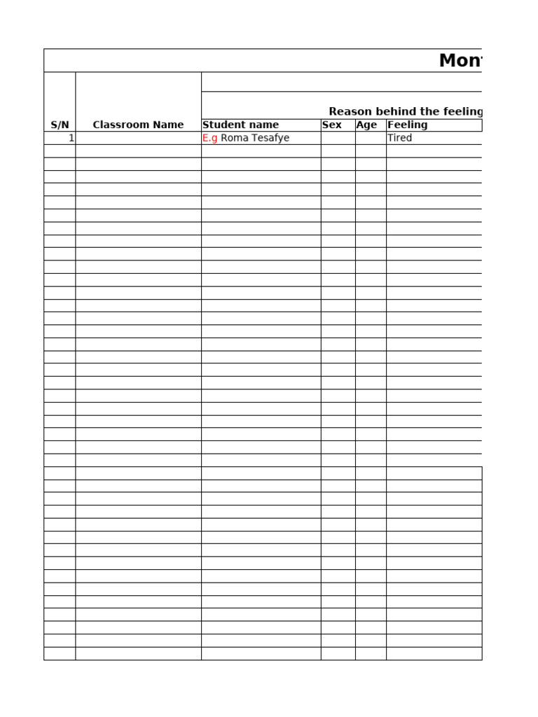 Monthly Safeguarding Corner - Feeling Tracker | PDF | Psychological ...