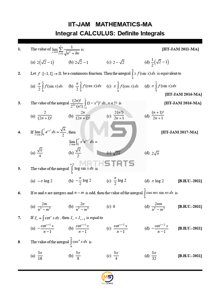 1-Definite Integrals | PDF | Polynomial | Function (Mathematics)