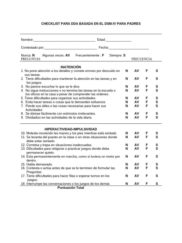 Checklist para Dda | PDF