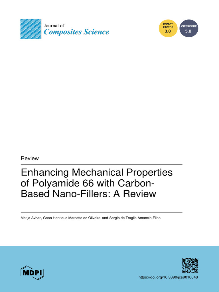 Enhancing Mechanical Properties of Polyamide 66 With Carbon-Based Nano-Fillers A Review | PDF ...