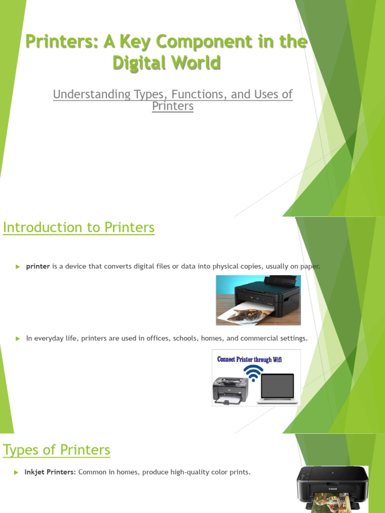 Types and Uses of Printers Explained | PDF