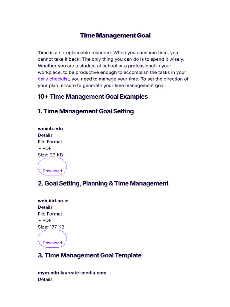 Time Management | PDF