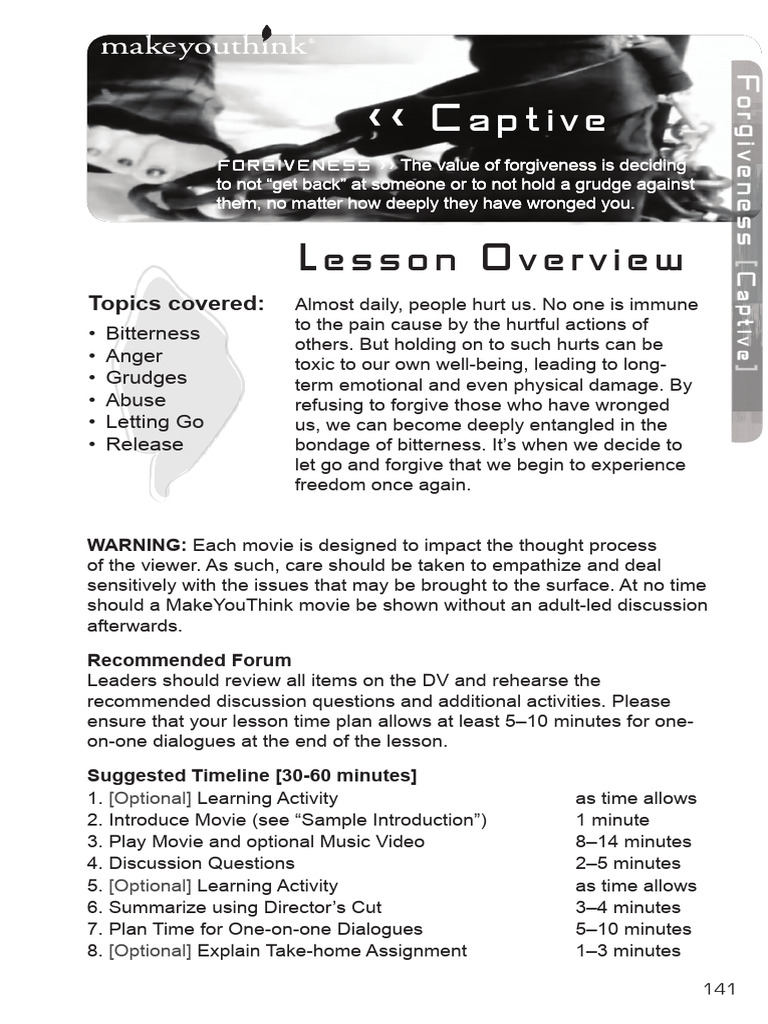 Forgiveness - Lesson Plan | PDF | Forgiveness | Emotions