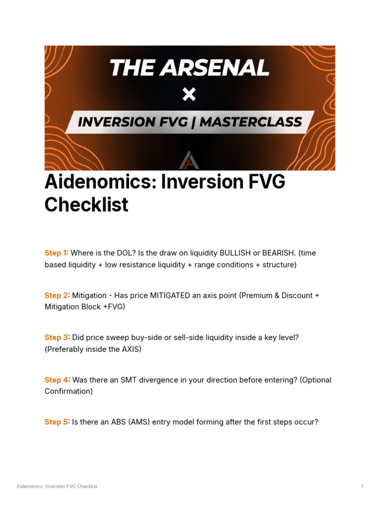 Aidenomics iFVG Checklist | PDF | Financial Economics | Economics